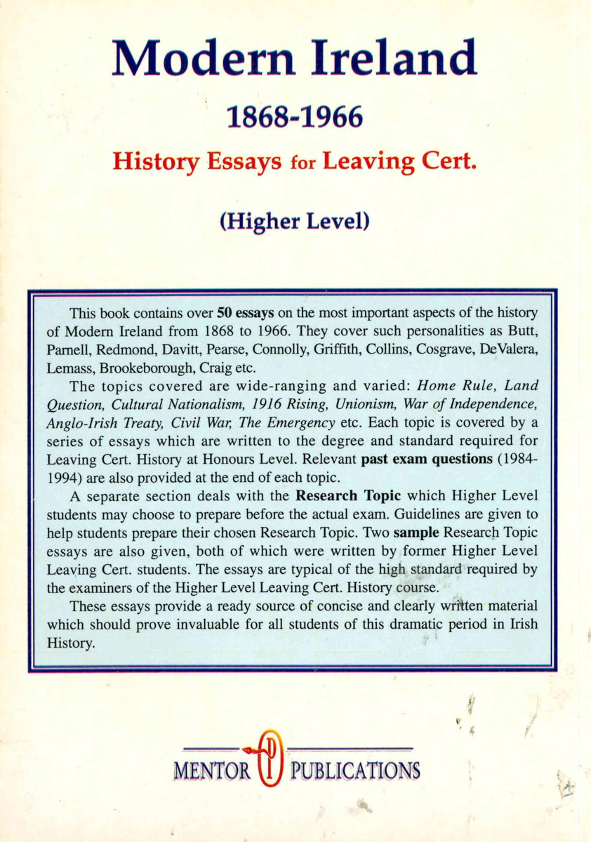 Modern Ireland: History Essays: Leaving Certificate: Higher Level ...